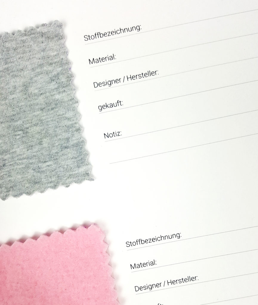Stoff-Übersicht, Stoff-Steckbrief, Ordnung für deine Stoffe
