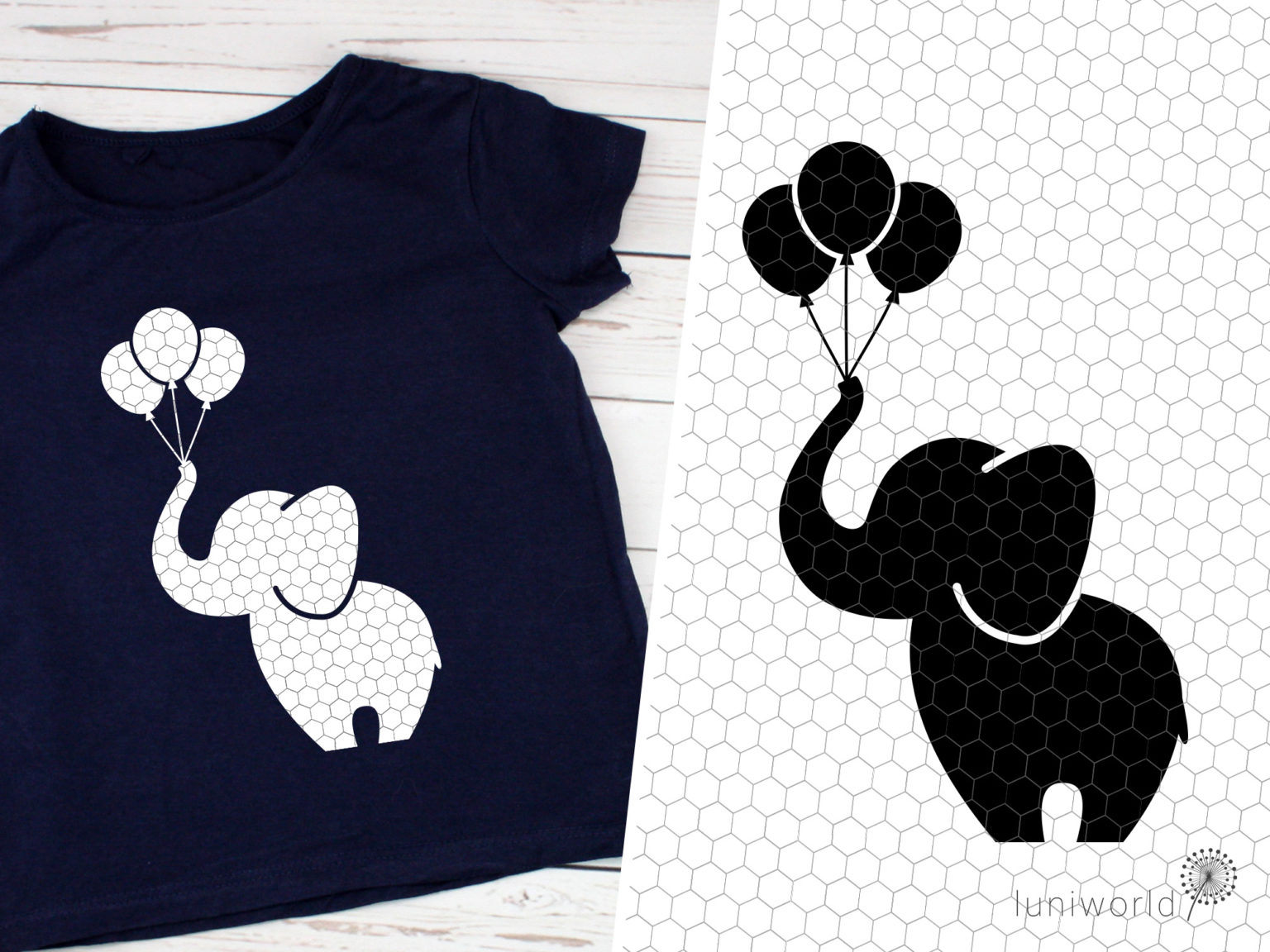 Kleine, niedliche Elefanten im 4er-Set (Plotterdatei)